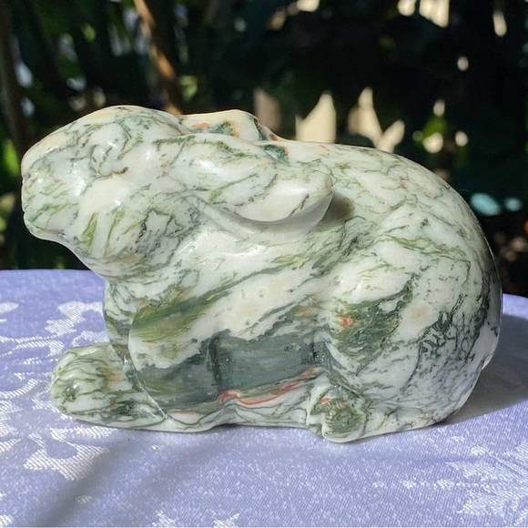 Accents | Red Moss Agate Rabbit | Poshmark